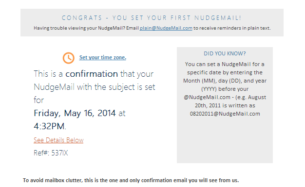 Send Self Reminders Using NudgeMail - I Have A PC