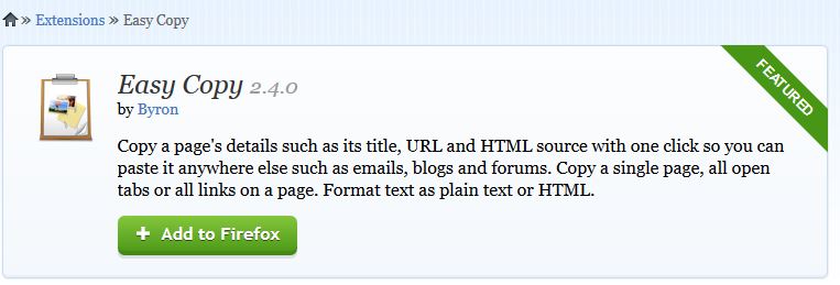 Use Easy Copy In Firefox To Copy Web Page Details With A Click - I Have ...