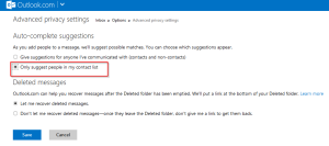 Change Auto-Complete Settings In Outlook.com - I Have A PC