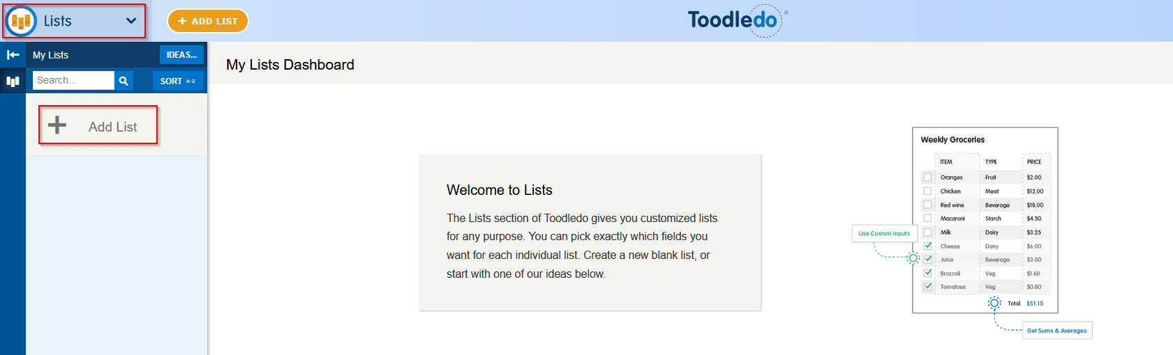 Manage Tasks, Create Outlines And Organize Ideas Using Toodledo - I ...