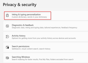 Manage Typing Personalization Privacy in Windows 11 - I Have A PC