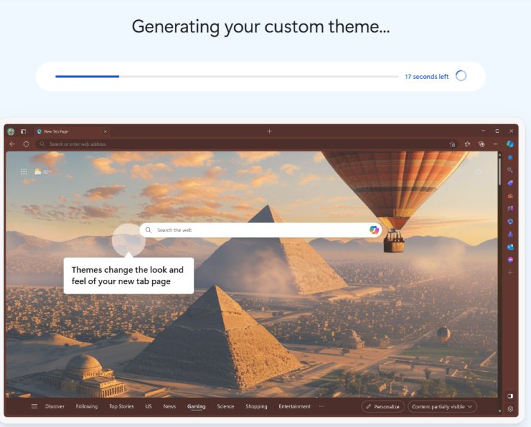 Create Custom Themes in Microsoft Edge Using AI Prompts - I Have A PC