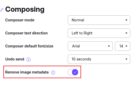 How to Auto-Remove Image Metadata in Proton Mail - I Have A PC
